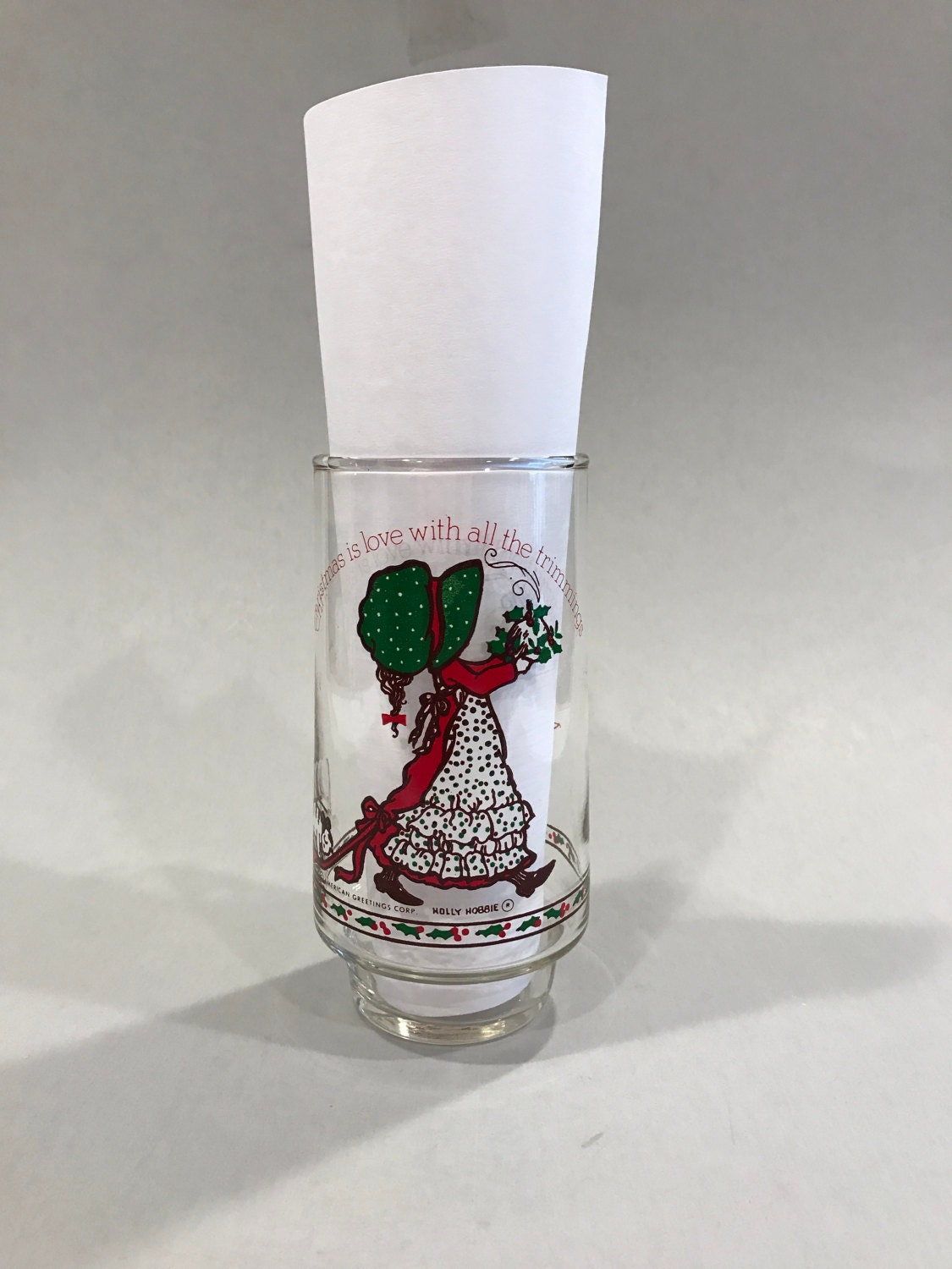 Holly Hobbie Christmas Glass Vintage Holly Hobbie Glass Etsy