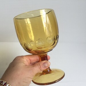 VINTAGE AMBER THUMBPRINT Goblet, Vintage Kitchen Goblet, Vintage ...