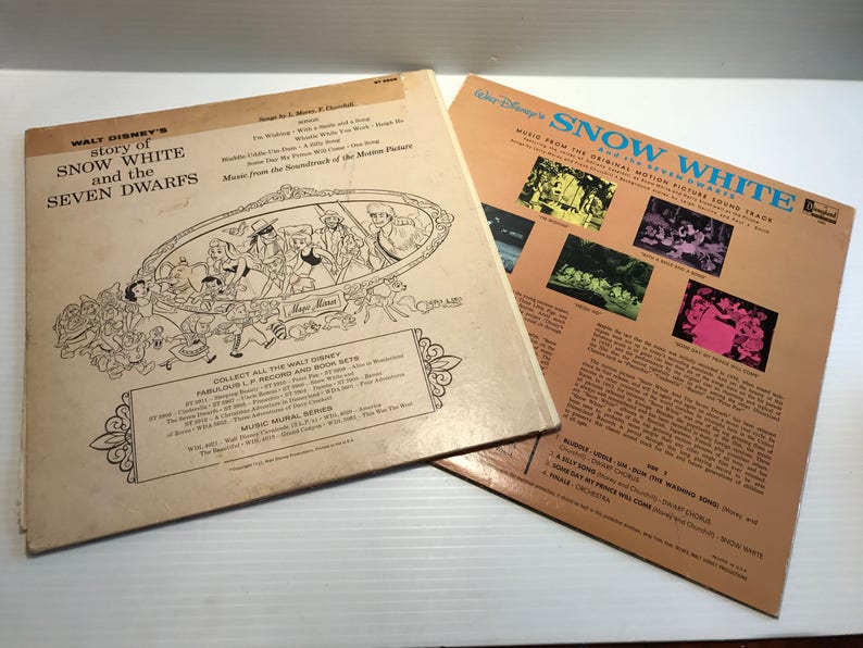 SNOW WHITE and the Seven Dwarfs Record, Vintage Snow White Record, Snow ...
