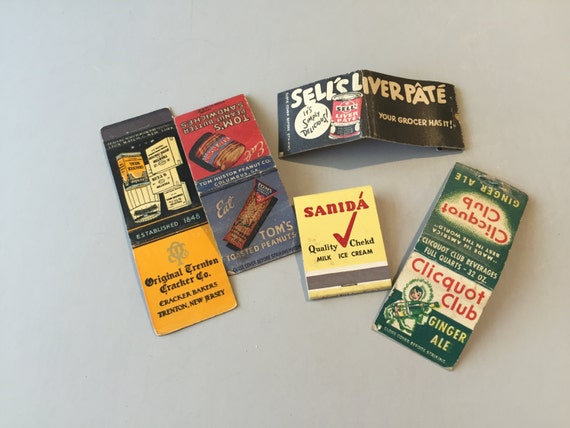 VINTAGE MATCHBOOKS Food matchbooks advertising matchbooks | Etsy