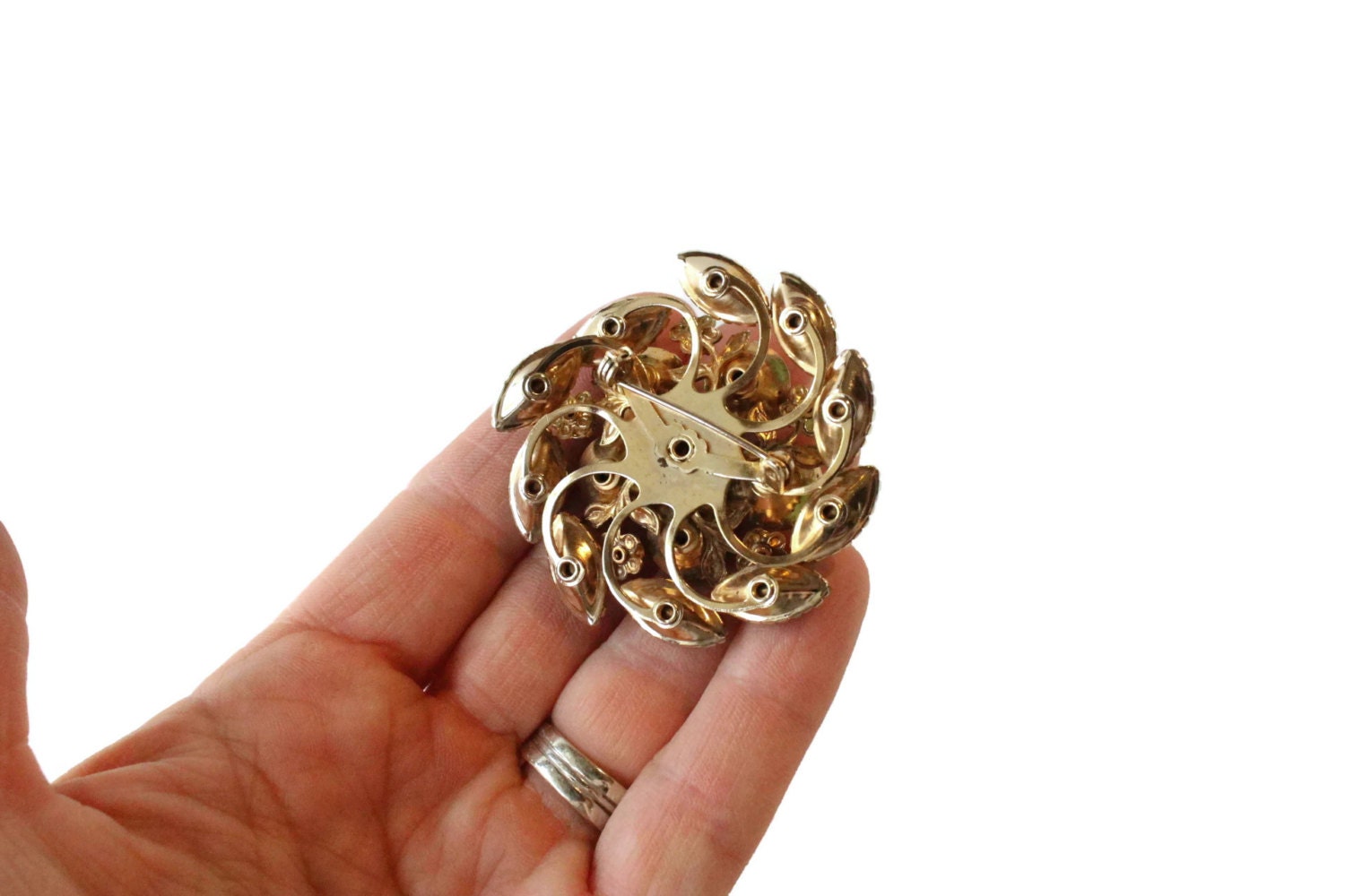 GREEN GEMSTONE BROOCH Green Round Gemstone Brooch Pretty - Etsy