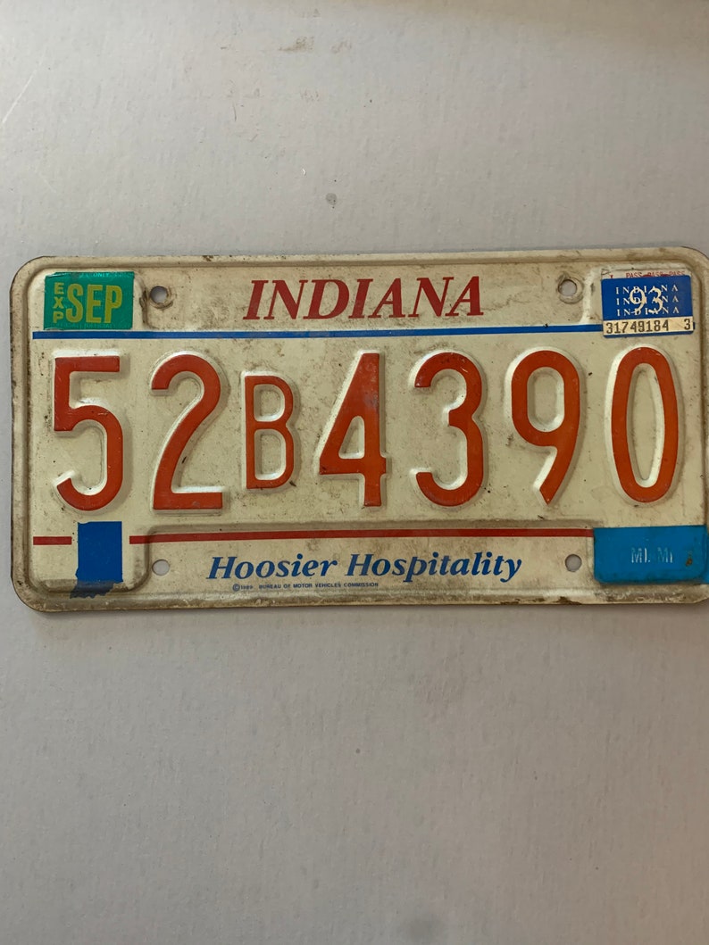 INDIANA LICENSE PLATE Vintage License Plate Hoosier License - Etsy