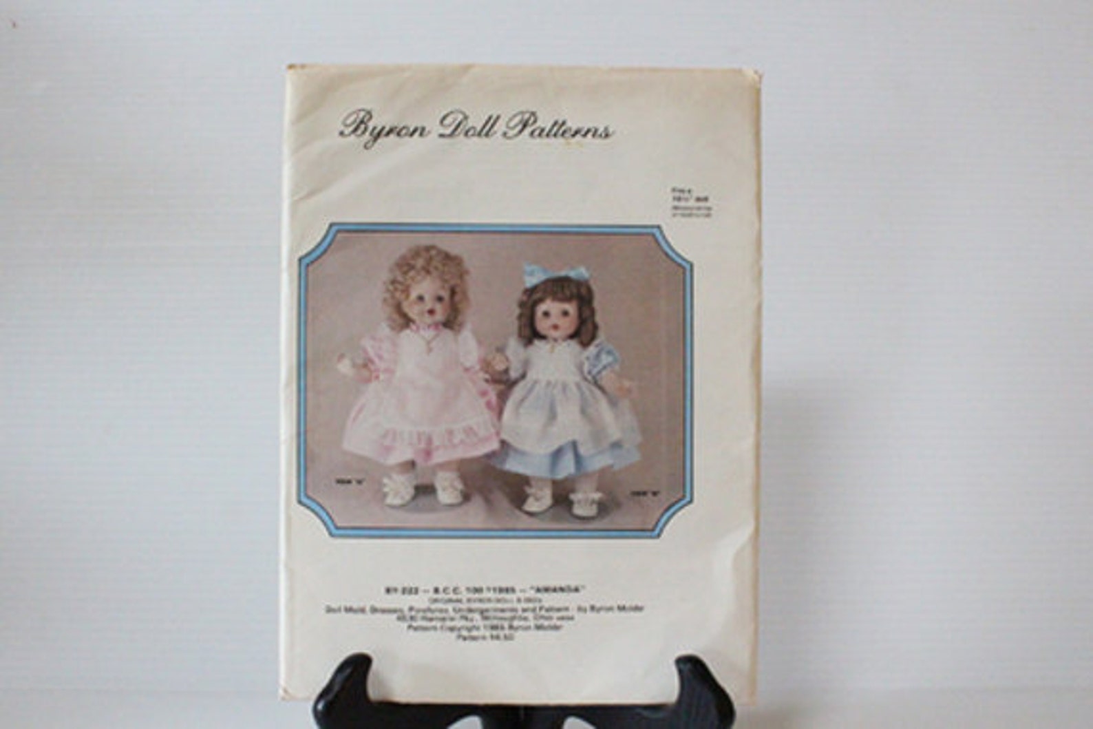 DOLL DRESS PATTERN Byron Doll Pattern 1985 Vintage - Etsy