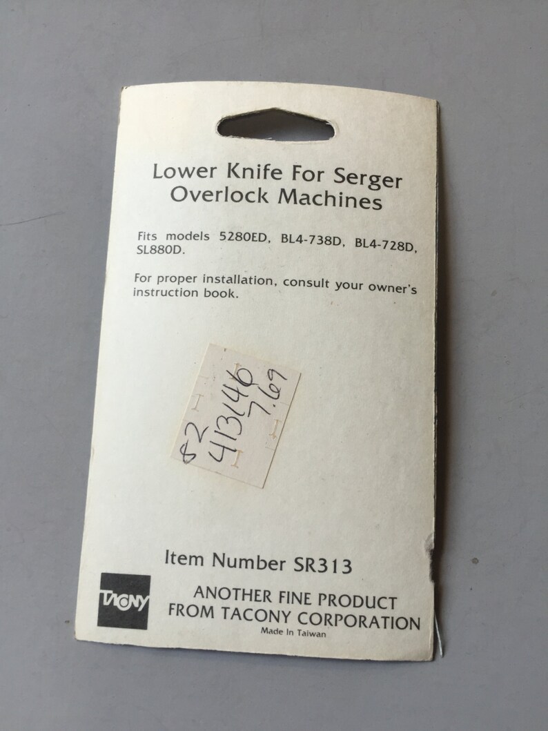 LOWER KNIFE for SERGER, Vintage Serger Supply, Vintage Serger Knife ...