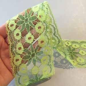 GREEN FLORAL TRIM, Green Flower Trim, Large Flower Trim, Wide Green ...