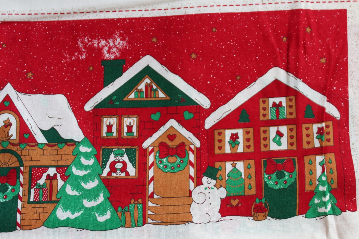 CHRISTMAS VILLAGE Craft Panel, Christmas Sewing Panel, Christmas Mantle ...