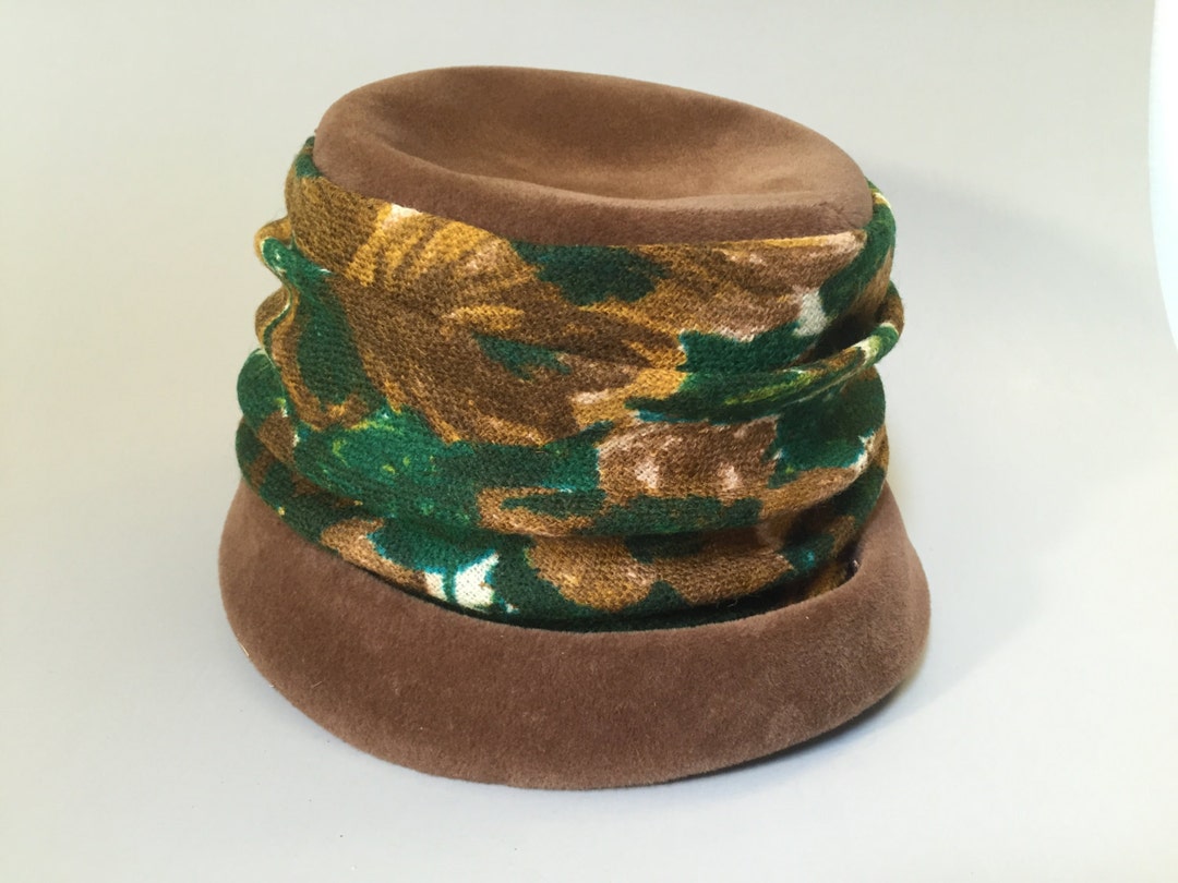 VINTAGE BROWN Hat,brown Hat With Floral Band,beautiful Brown Hat ...