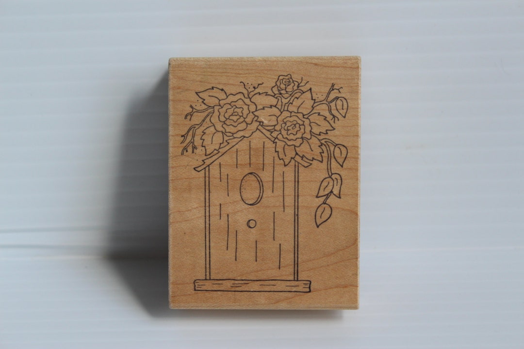 BIRD HOUSE With FLOWERS Rubber Stamp, Scrapbooking Supply,great ...