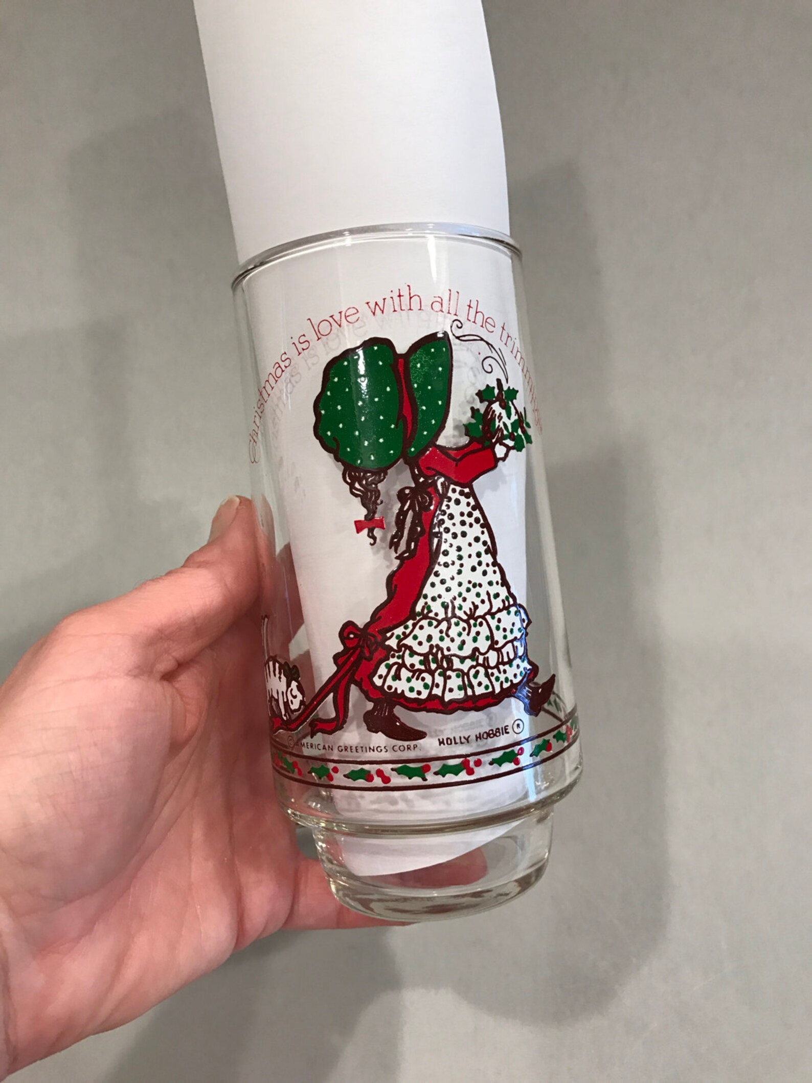 Holly Hobbie Christmas Glass Vintage Holly Hobbie Glass Etsy