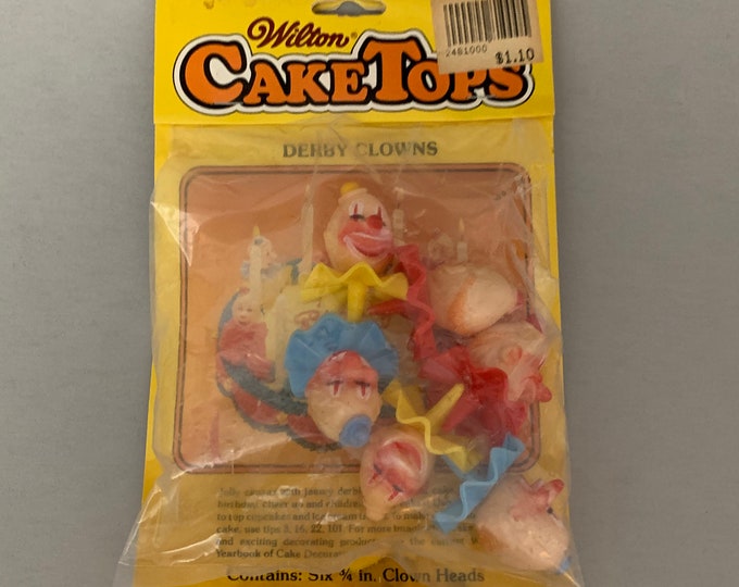 CLOWN HEAD Cake Toppers, Vintage Cake Topper, Vintage Wilton Cake ...