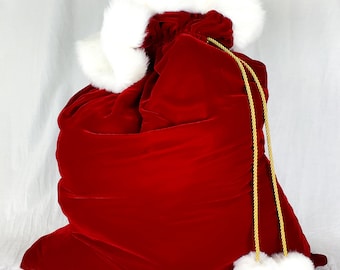 Personalised Red Velvet Santa Sack - Etsy