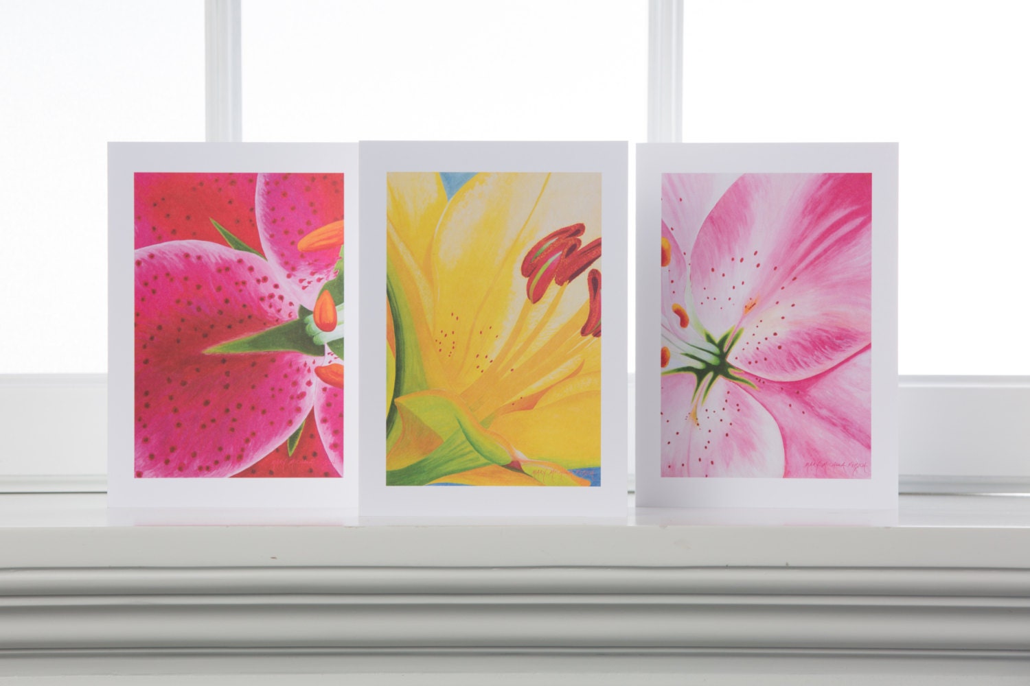 Hot Pink Lily Greeting Card Lilium 'stargazer' Floral - Etsy