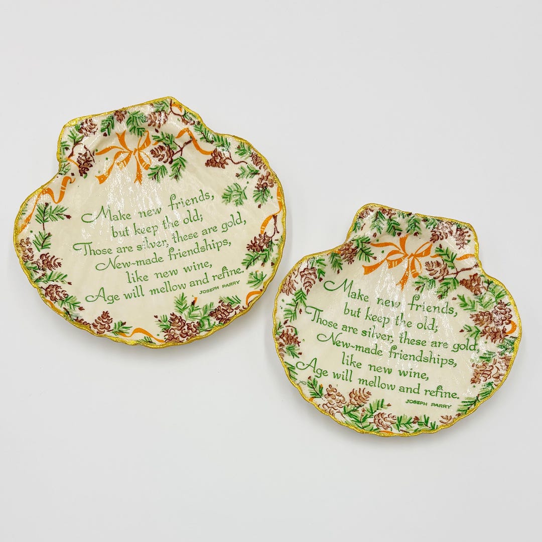Friendship Decoupaged Seashell Dishes, Friendship Gift, Party & Wedding ...