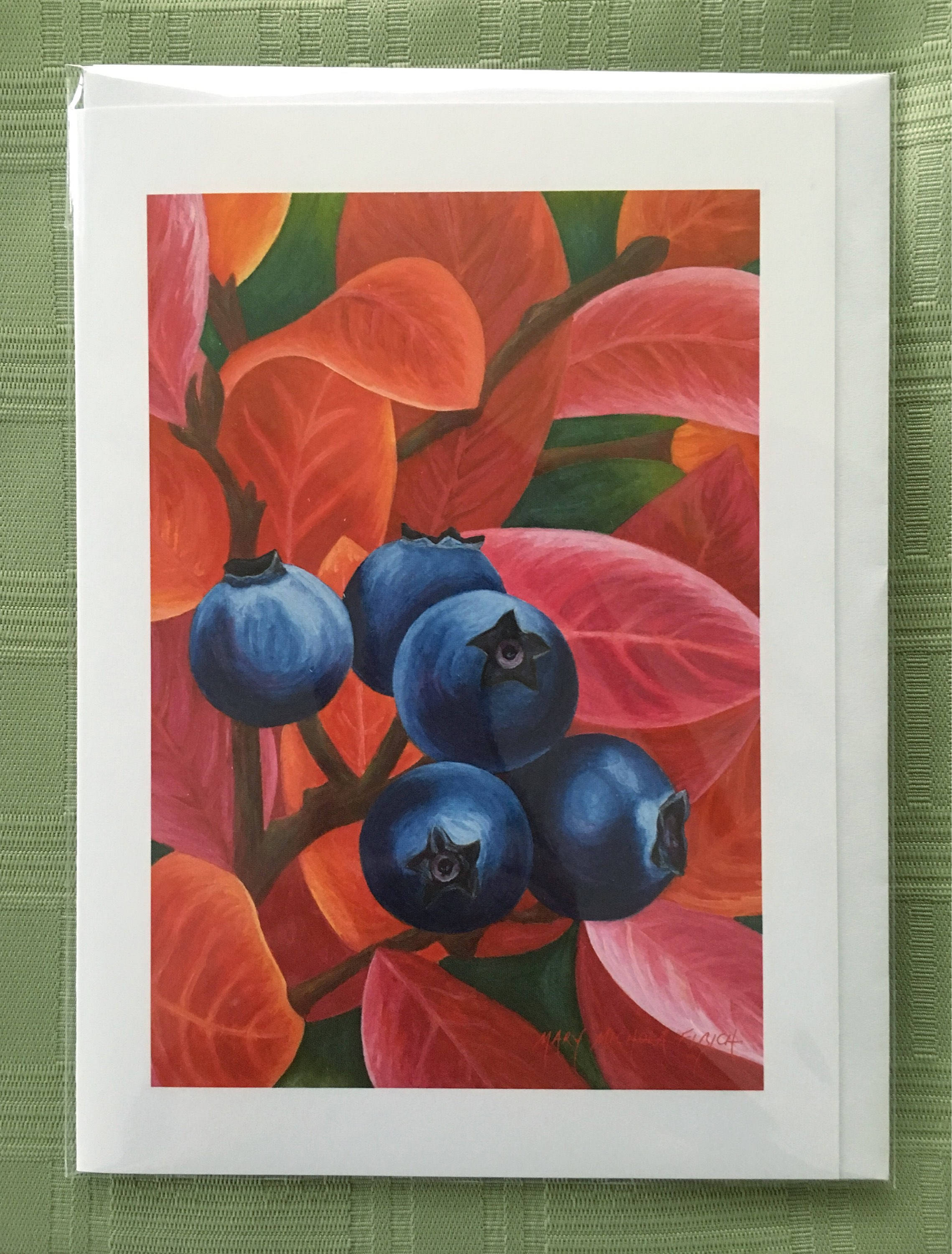 Red and Blue Blueberry Greeting Card autumn - Etsy