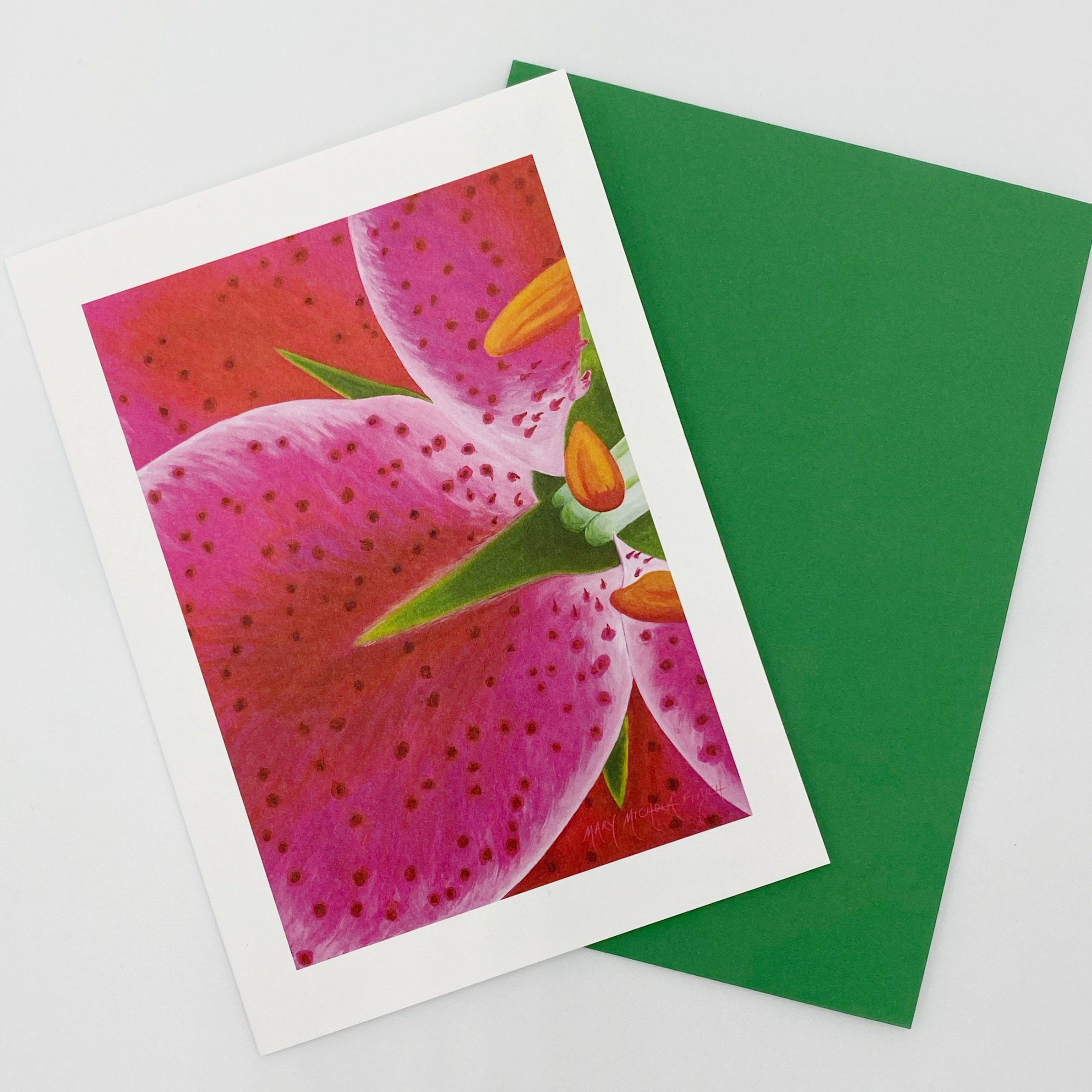 Hot Pink Lily Greeting Card Lilium 'stargazer' Floral - Etsy