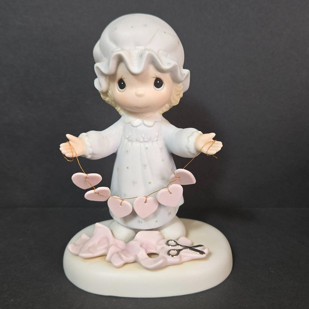 Precious Moments 1983 You Have Touched so Many Hearts Figurine Pink Hearts - Etsy