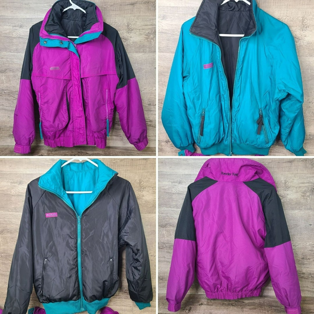 Vintage Columbia Powder Keg 3 in 1 Ski Snow Jacket Womens MED Purple ...