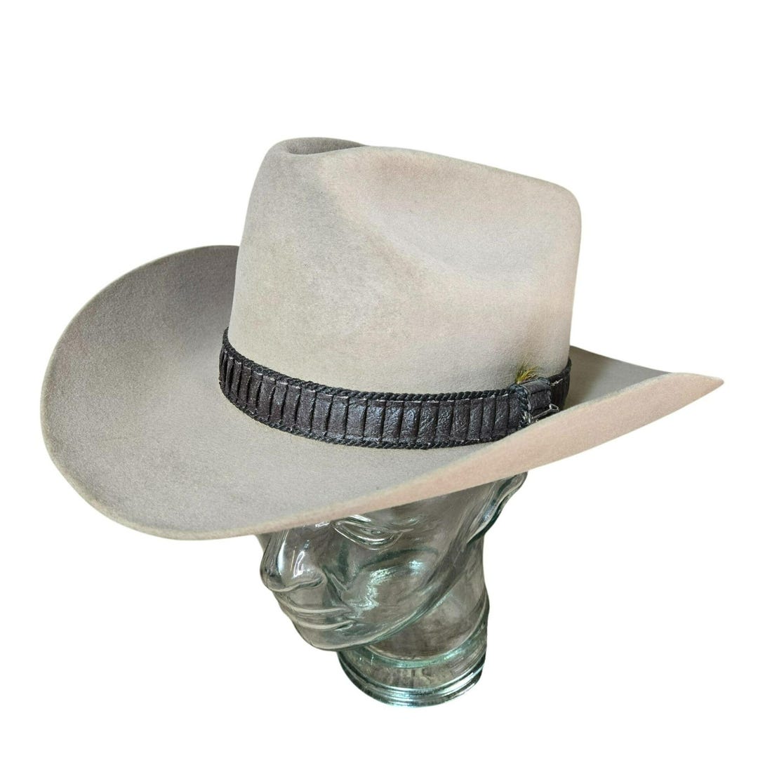 Vtg Stetson Stampede 4X Beaver Felt Cowboy Hat Brown Leather Band JBS ...