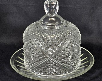 Vintage Avon Round Crystal Butter Dish W Lid - Etsy