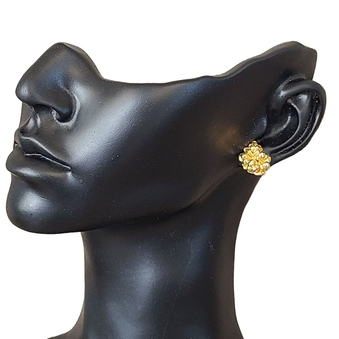 Vtg Goldtone Cluster Gold Nugget Stud Pierced Earrings - Etsy