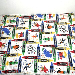 Vintage Handmade Crayola Crayons Blanket Bed Throw Primary Colorful 54 ...