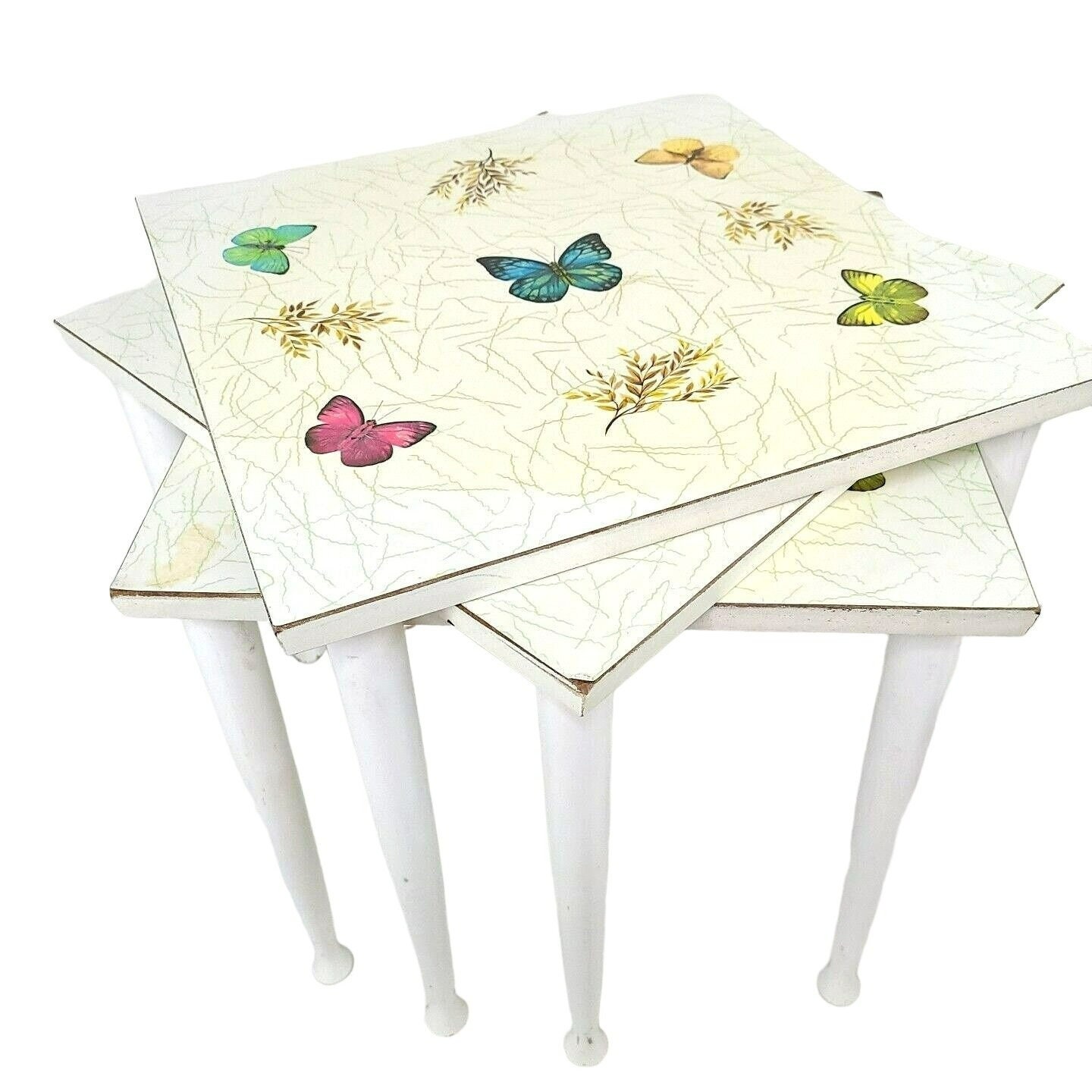Vintage MCM Square Butterfly Formica Stacking Nesting Tables Butterflies Table - Etsy