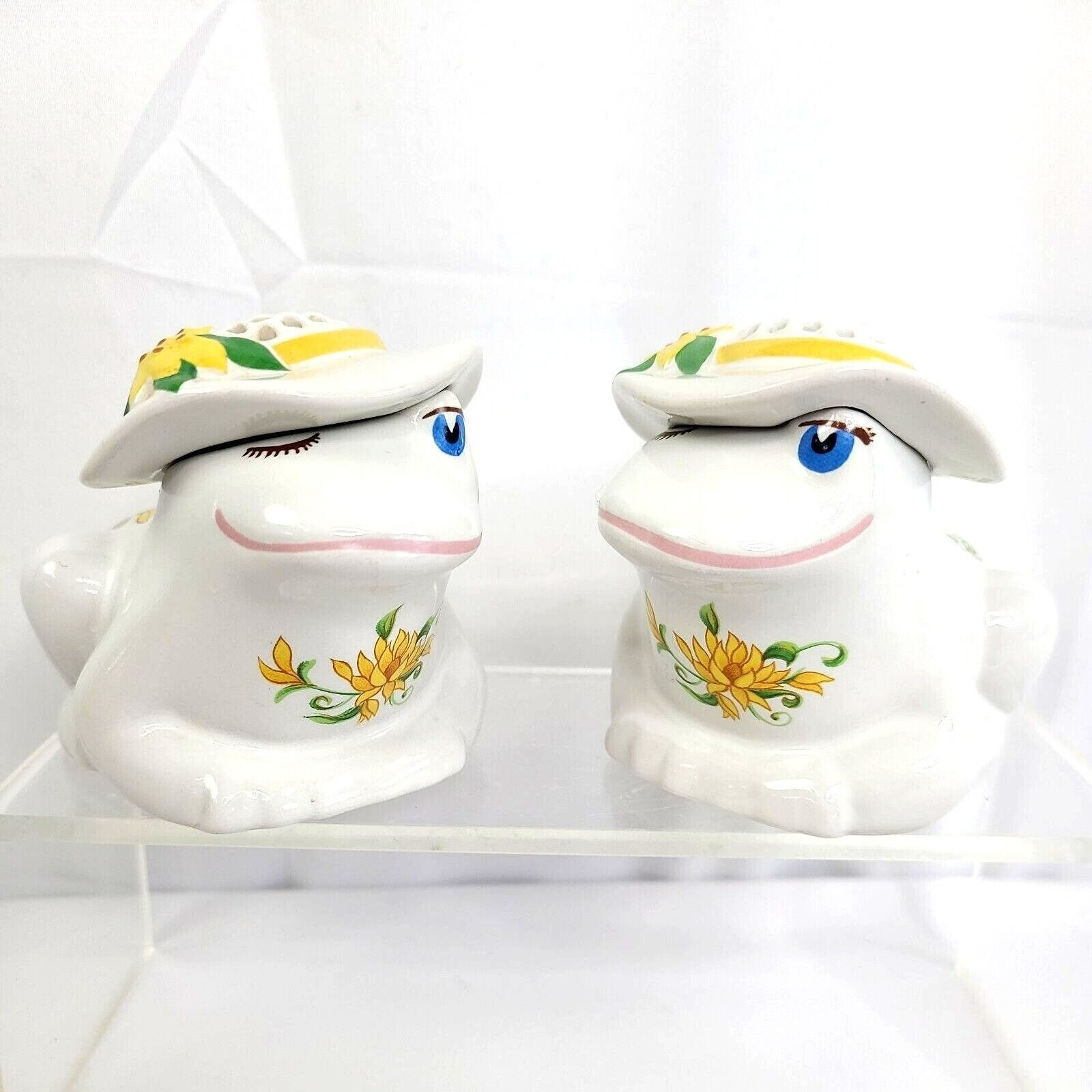 Pair 1980 Avon Flirtatious Winking Frog Ceramic Pomander Potpourri ...