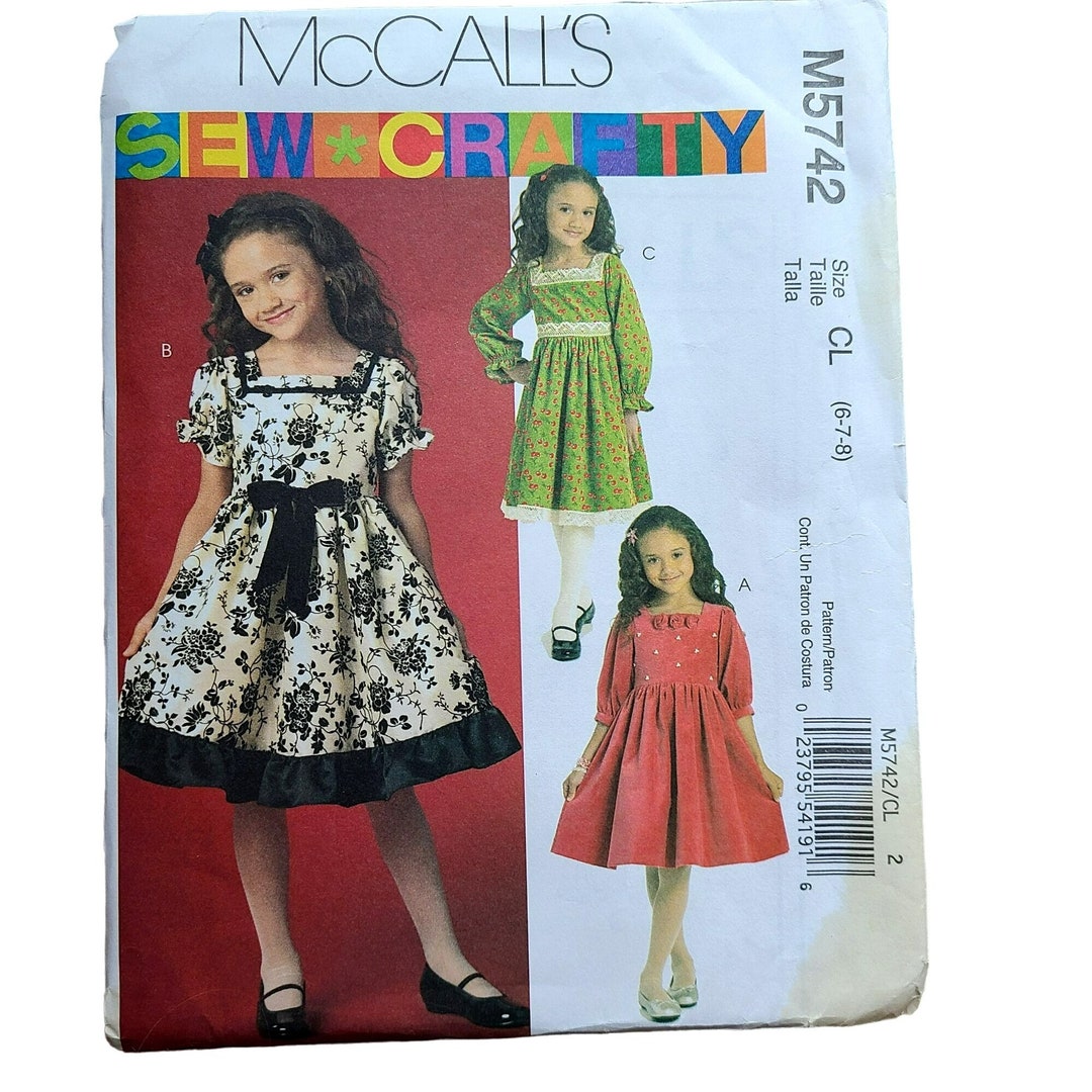 Mccall's Sewing Pattern M5742 Girls Dresses Dress Size 2-3-4-5 Uncut - Etsy