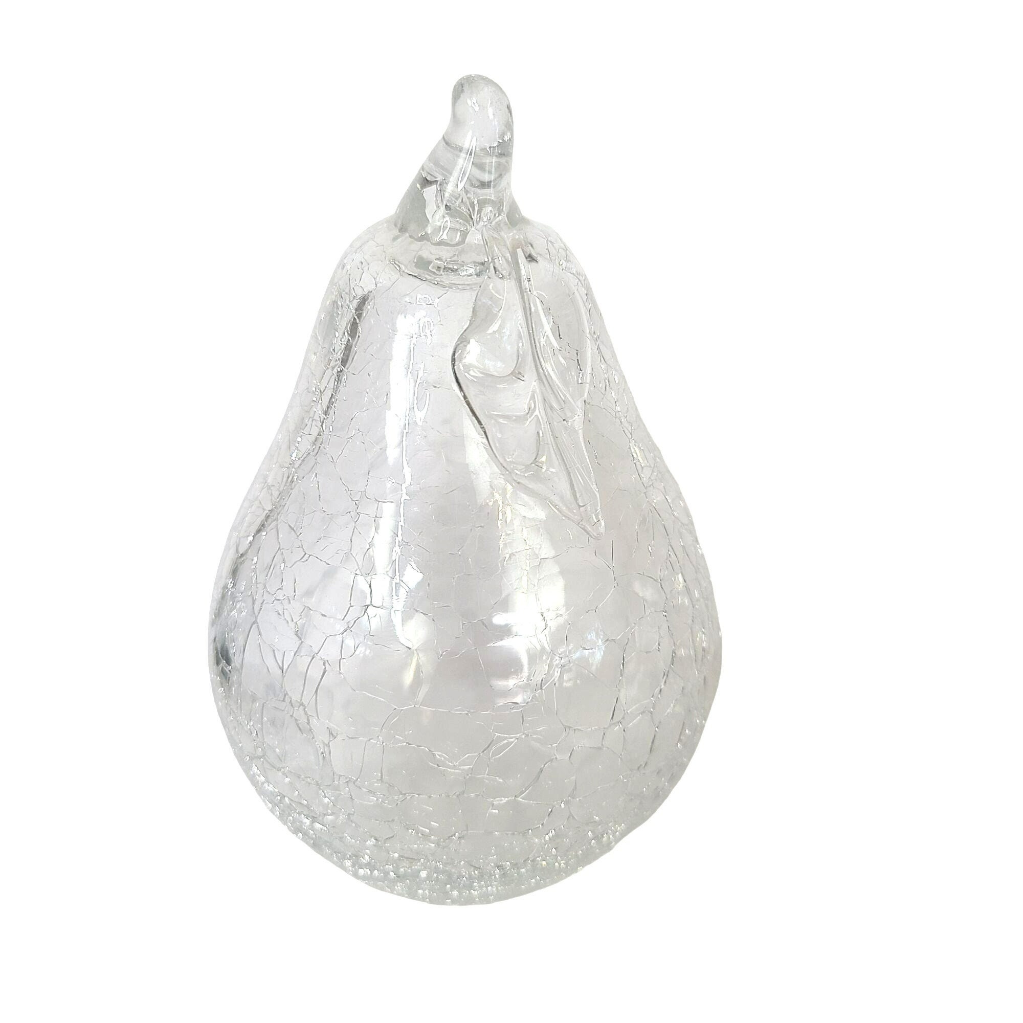 Vintage Clear Crackle Glass Hand Blown Pear 4" Decorative Figurine - Etsy