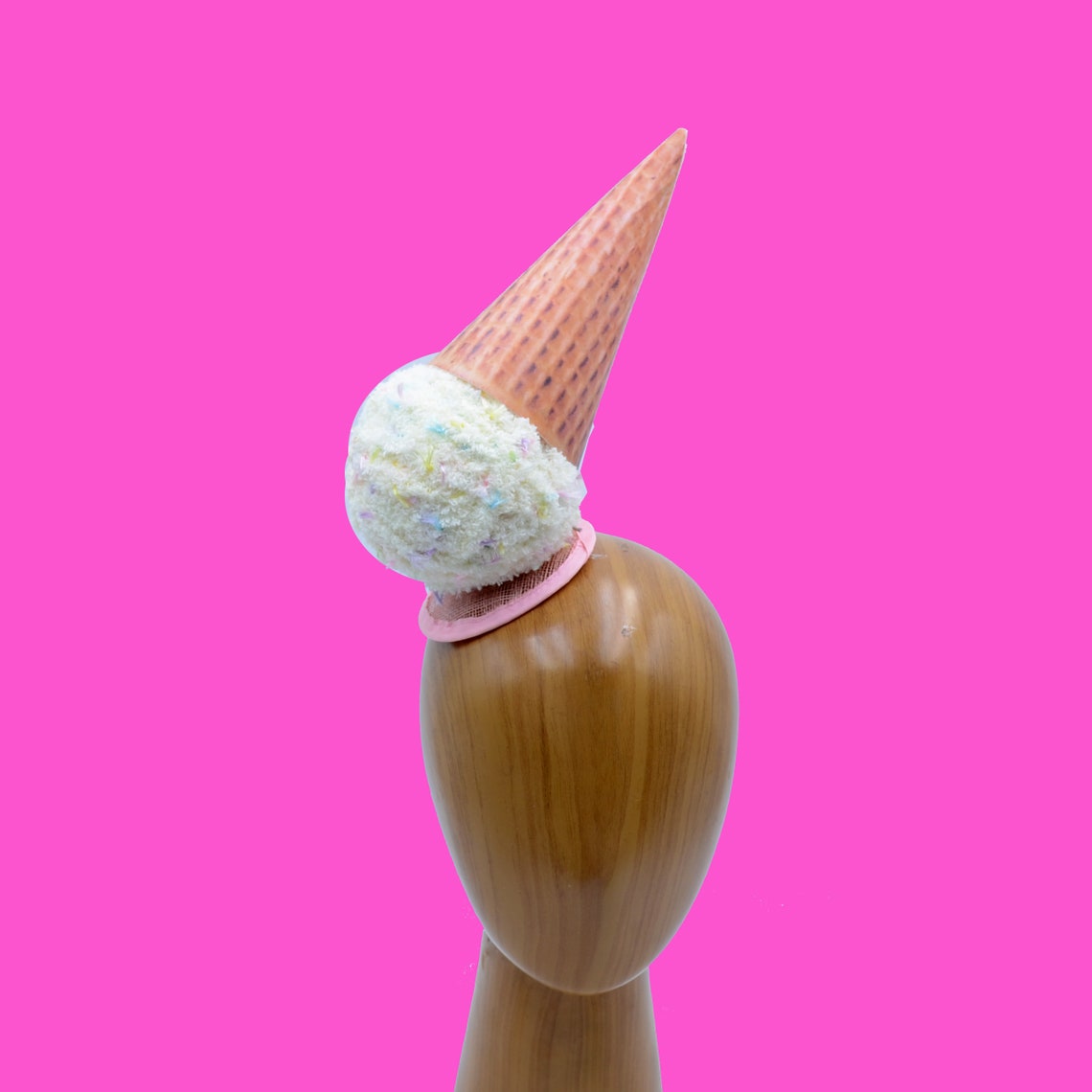 Ice Cream Cone Costume Fascinator Hat Pale Pink Strawberry - Etsy