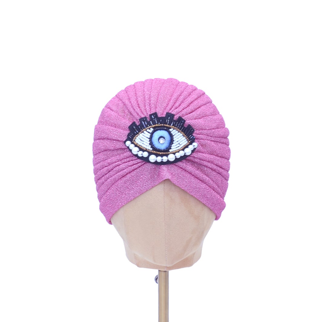 Handmade Beaded Eye Turban | Many Colors | Cyclops Hat | Third Eye ...