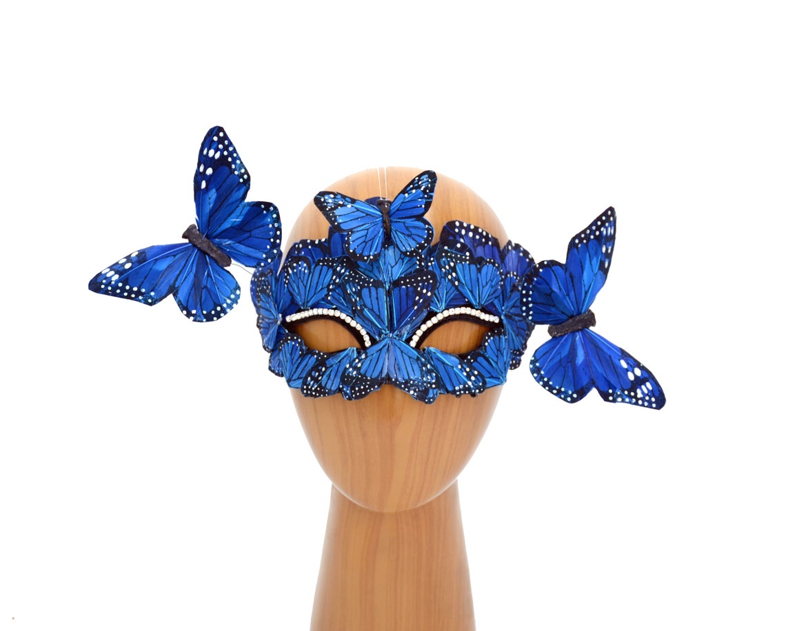 Custom Butterfly Venetian Masquerade Mask Feathers & | Etsy