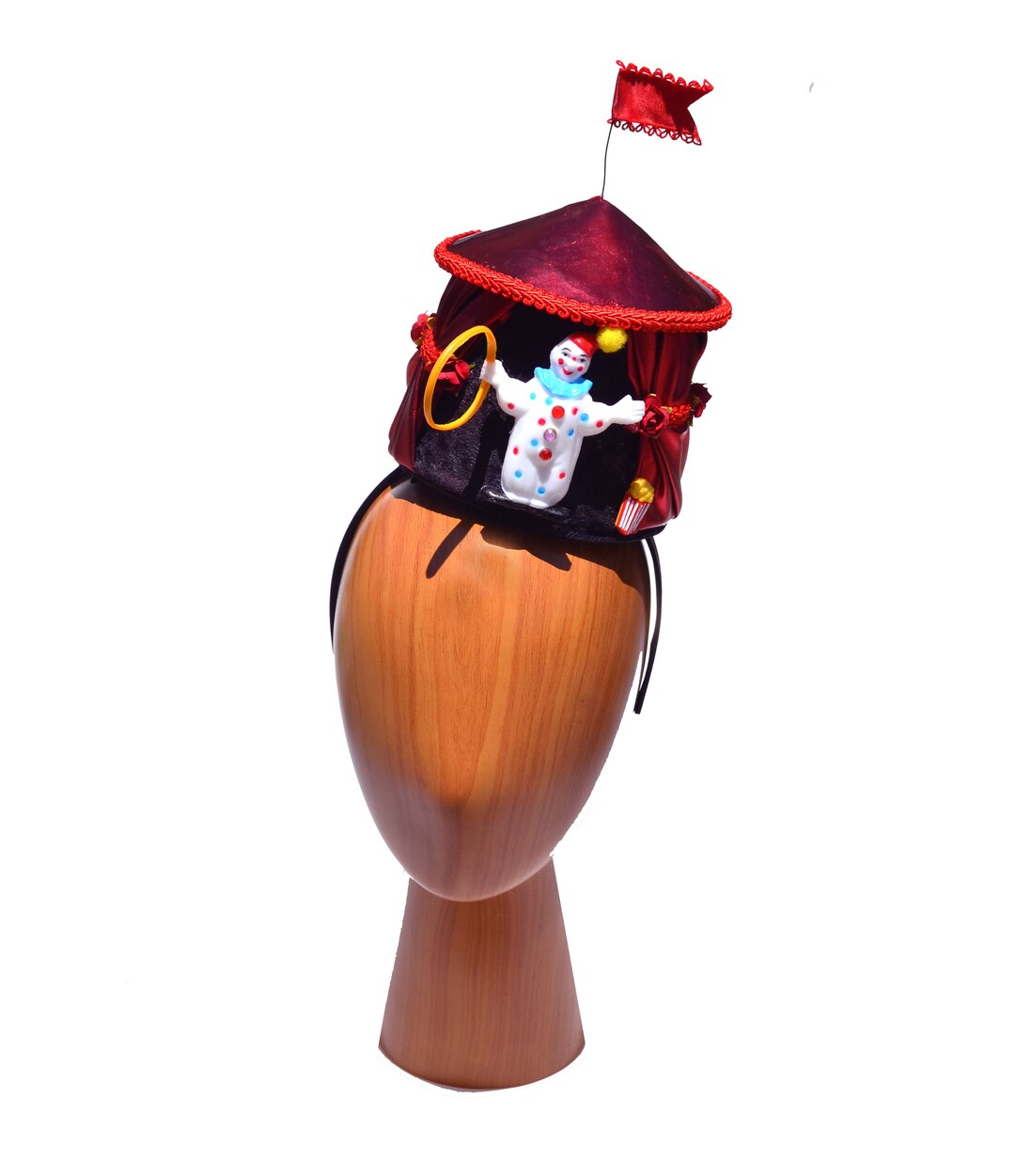 Custom Red Circus Tent Clown Ringmaster Party Costume Hat Fascinator ...