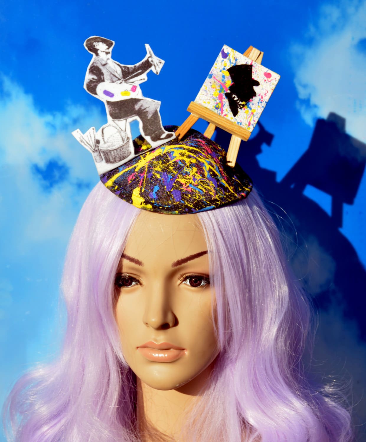 Surrealist Art Painter Hat OOAK Custom Mixed Colors & Mini - Etsy