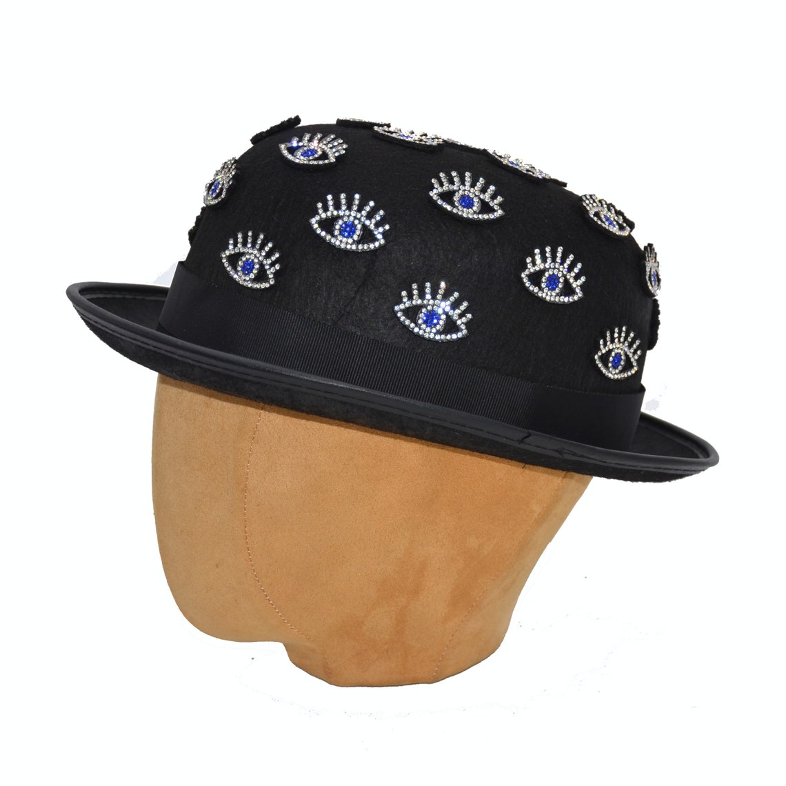 Surrealist Jeweled Eye Black Bowler Hat | Fast Ship | Dali | Surreal ...
