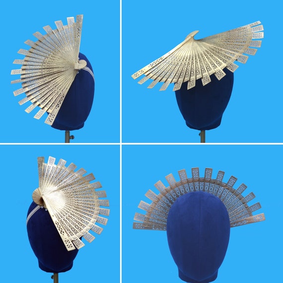 Convertible Gold Halo Fan Fascinator Hat as Seen on Allie X - Etsy