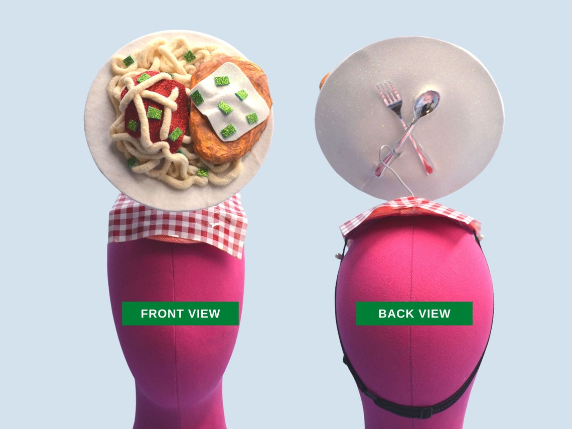 Chicken Parmesan Dinner Plate Tilt Fascinator Hat | Italian Dinner ...