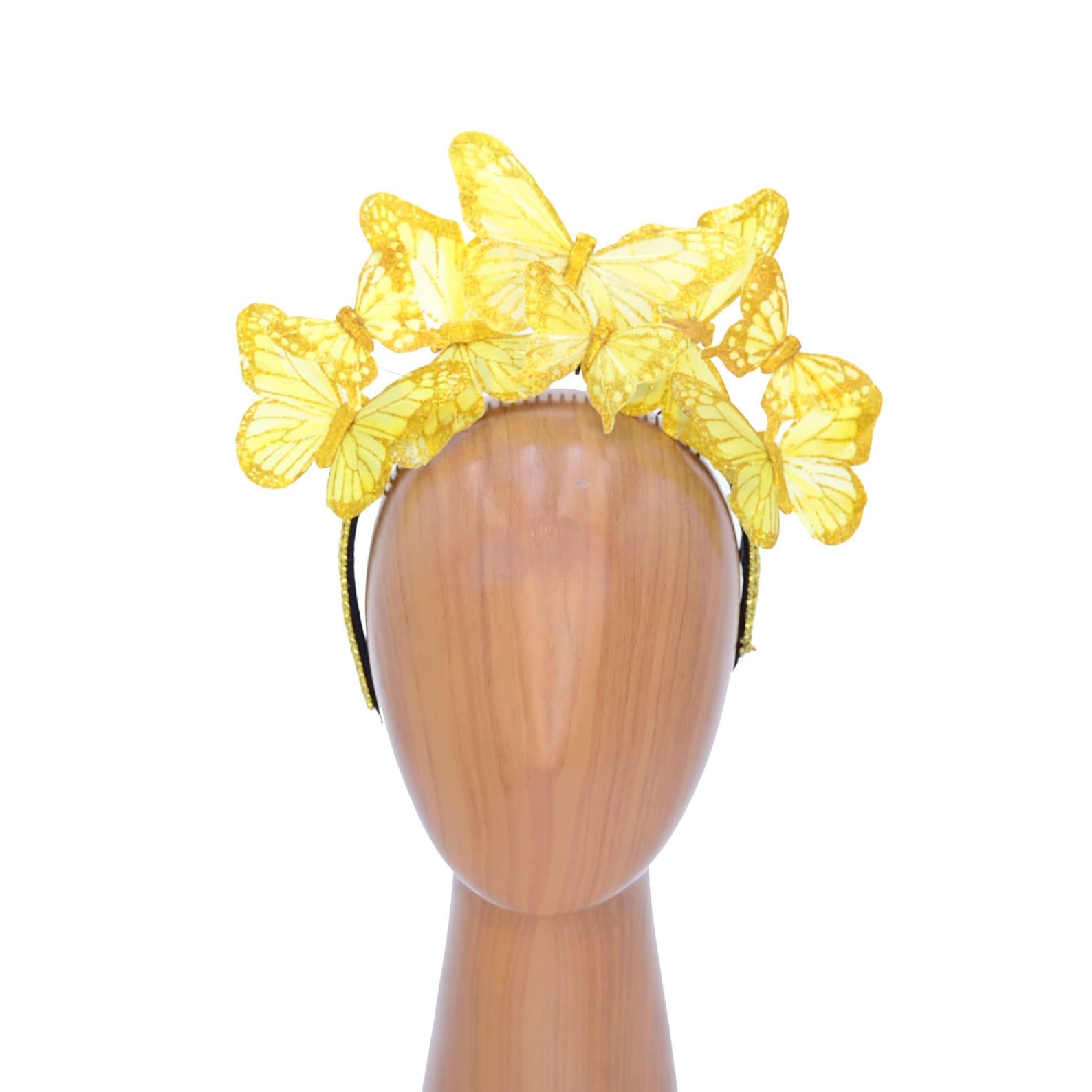 Metallic Gold Yellow or Silver Feather Butterfly Fascinator | Etsy