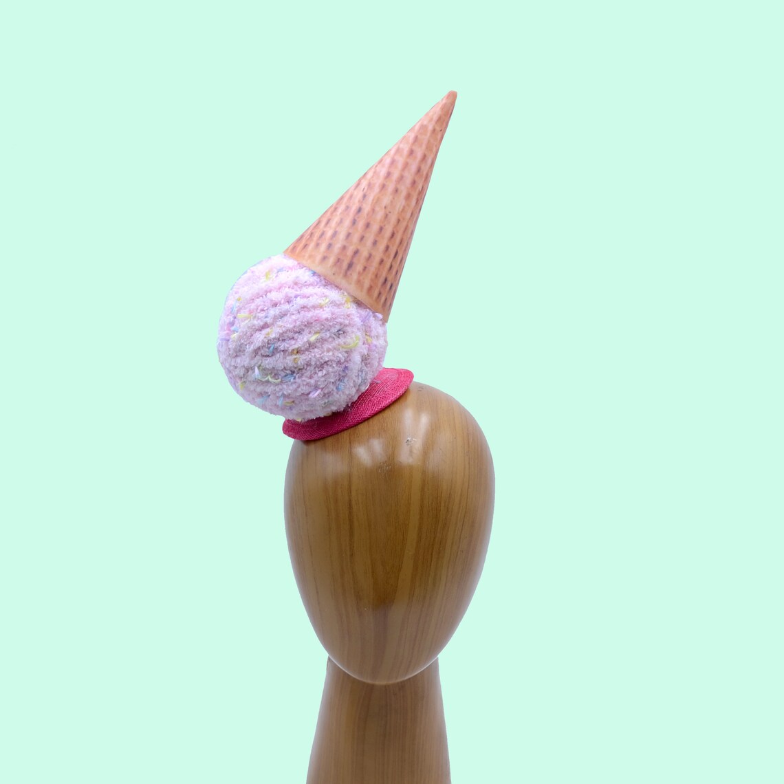 Ice Cream Cone Costume Fascinator Hat Pale Pink Strawberry - Etsy