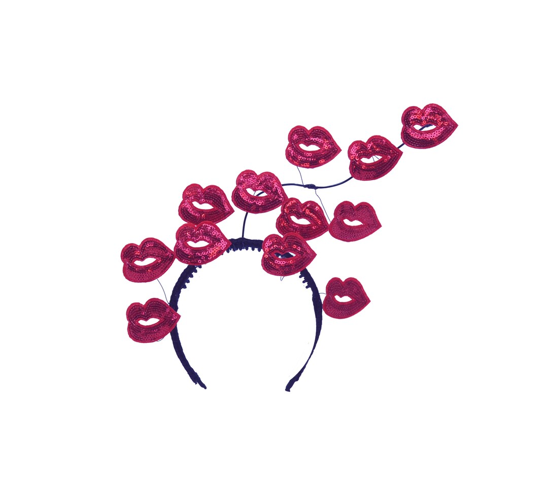 Floating Red Lipstick Kisses Red Lips Fascinator Headband Surreal ...