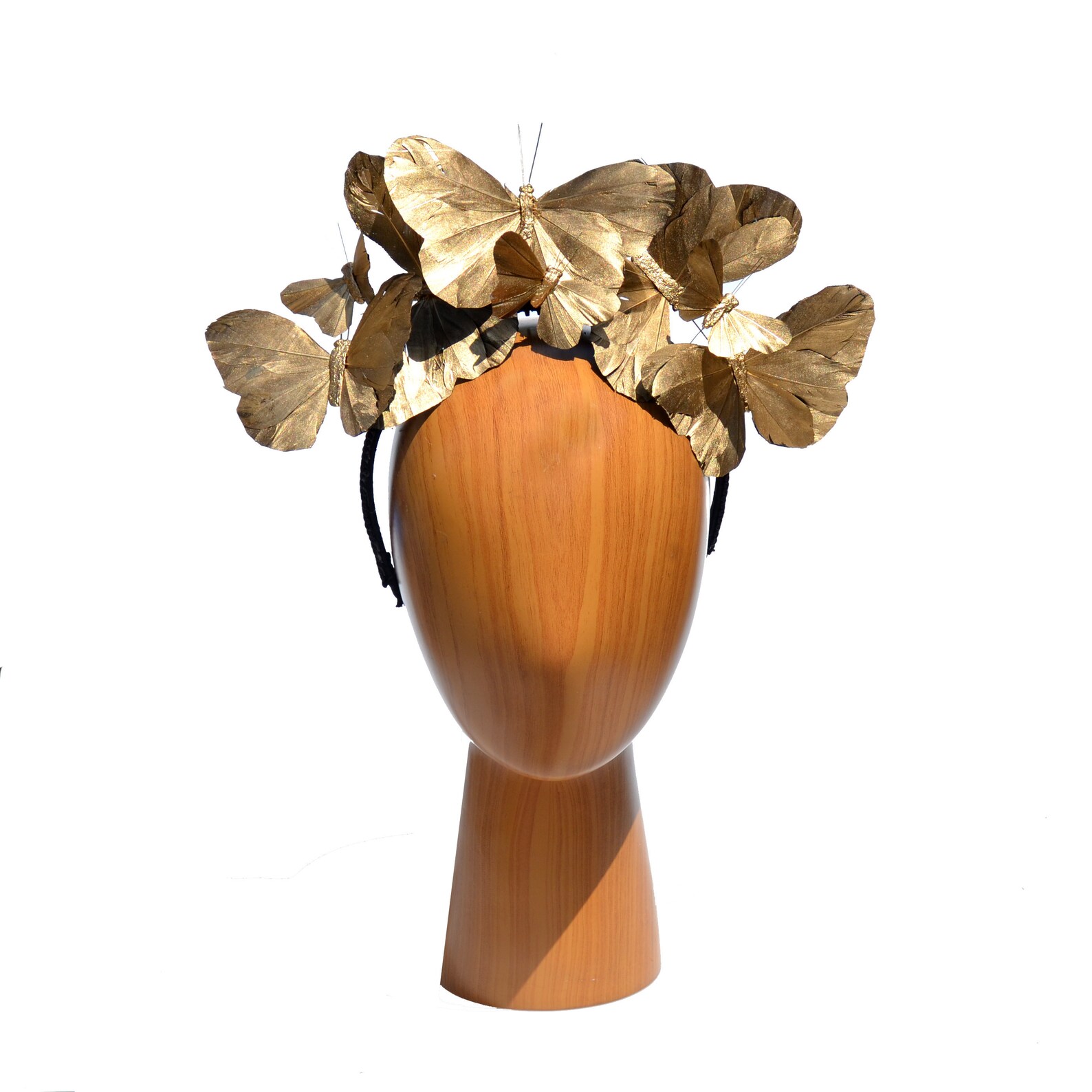 Metallic Gold Yellow or Silver Feather Butterfly Fascinator | Etsy