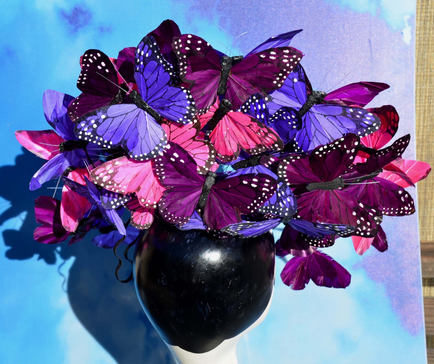 Purple Violet Pink Monarch Butterfly Headpiece for Races | Etsy