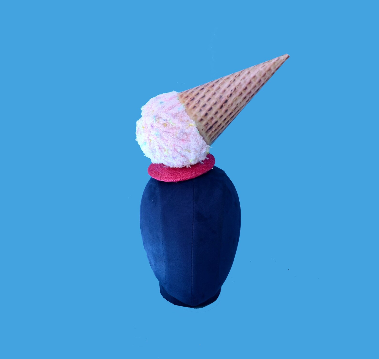 Ice Cream Cone Costume Fascinator Hat | Pale Pink Strawberry, Vanilla ...