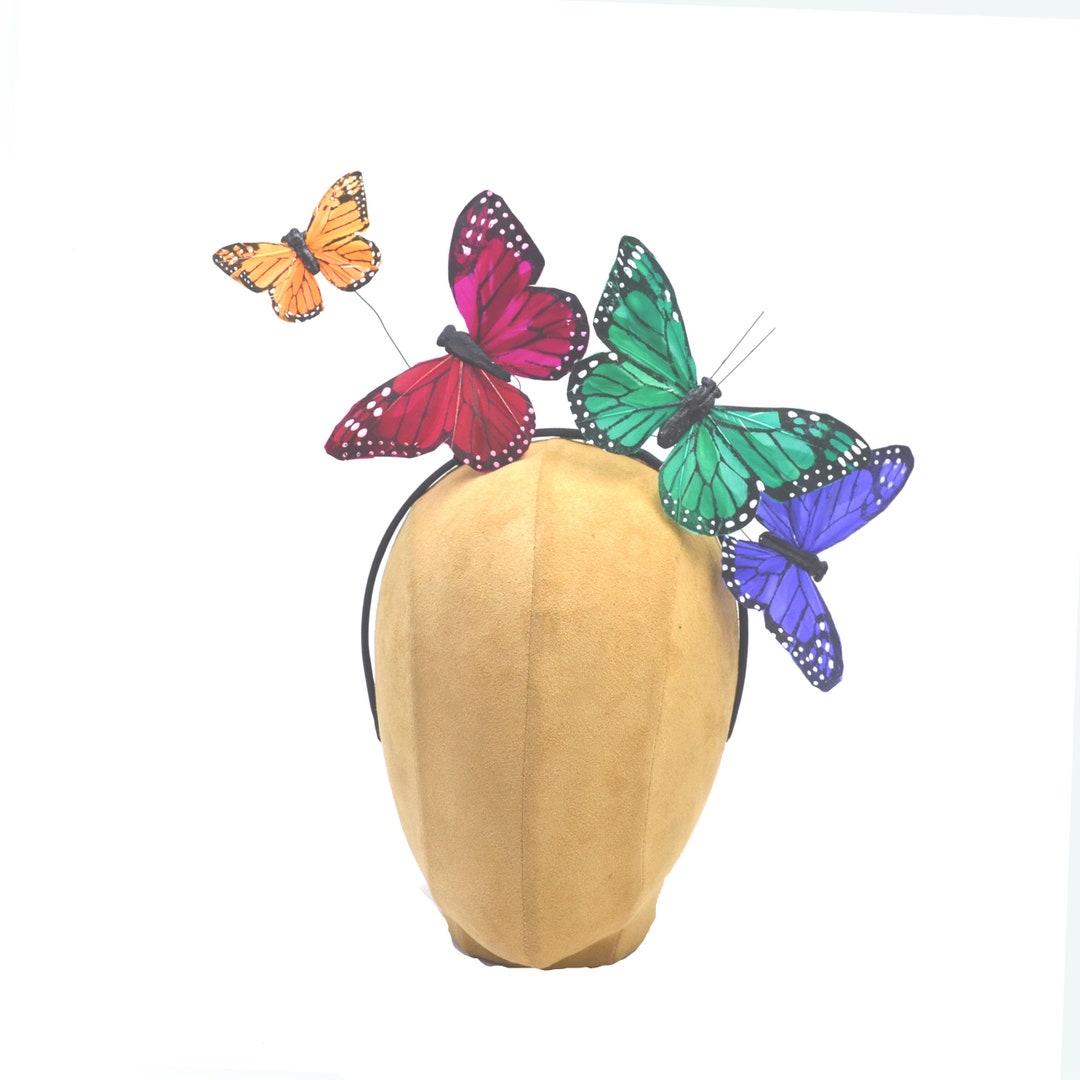 The Mariposa - Rainbow or Custom Color Feather Butterfly Headband ...