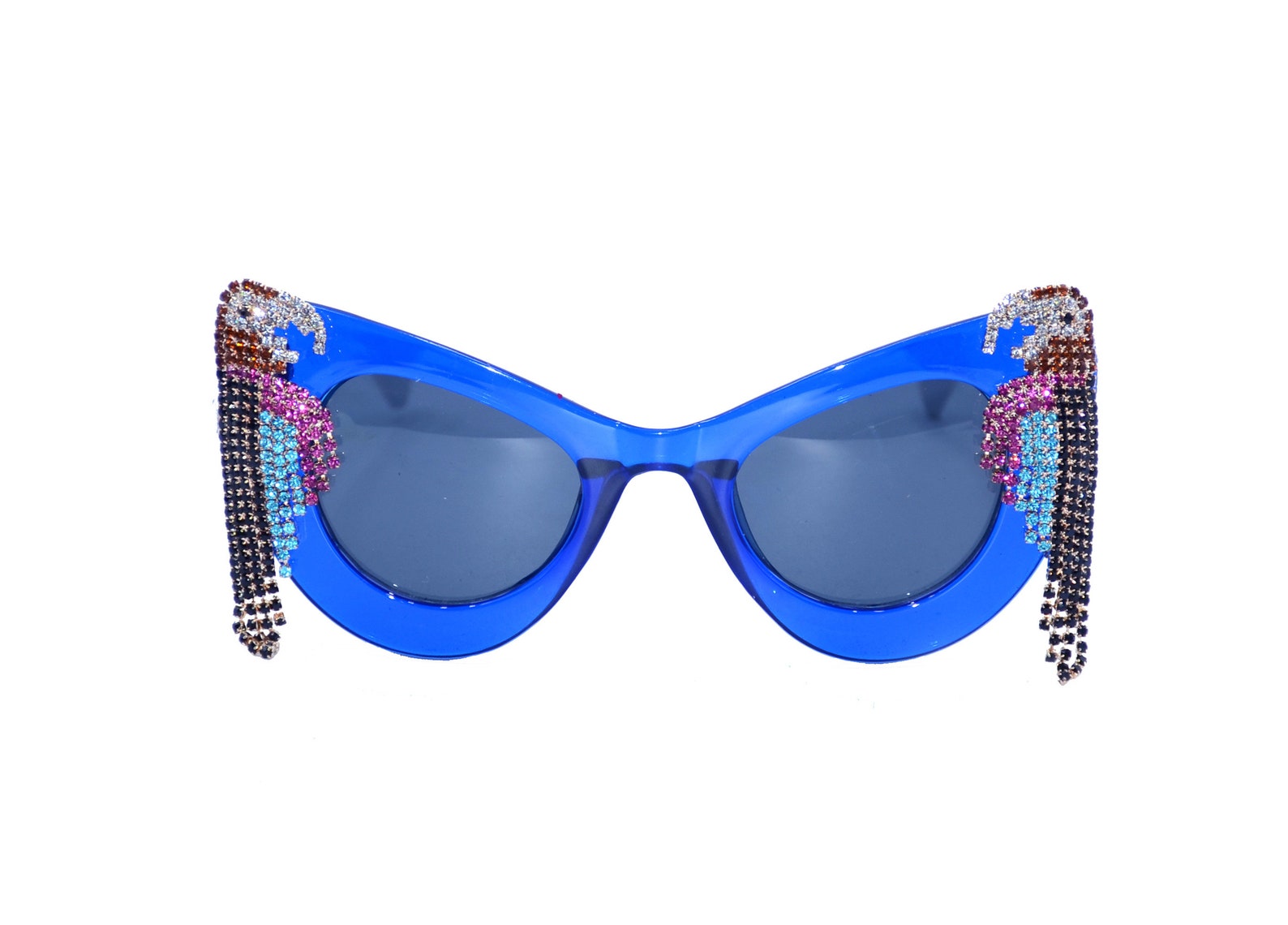 Tropical Rhinestone Parrot Floral Sunglasses Retro Pinup Sunglasses ...