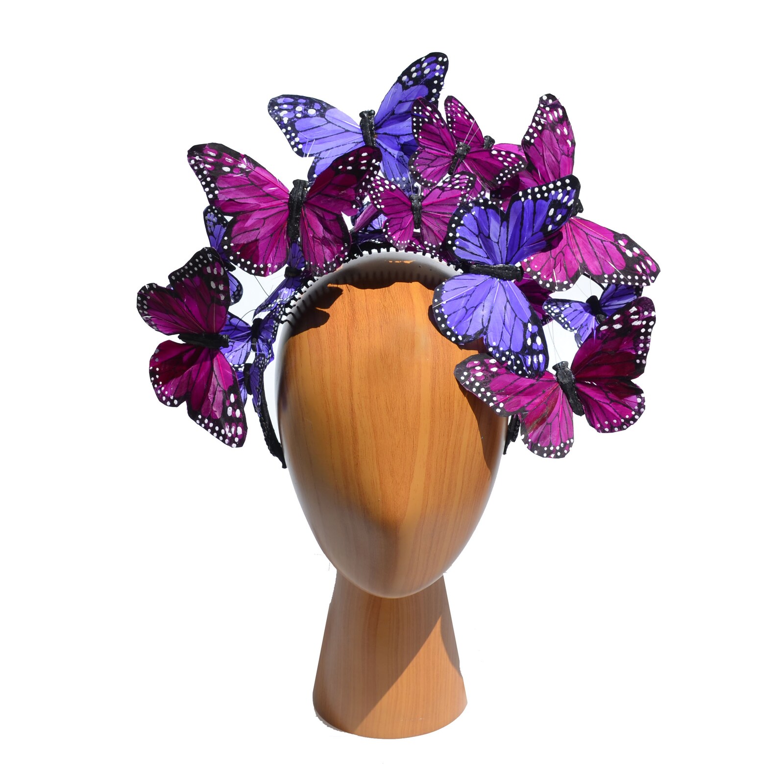 The "issie" Mixed Purple Violet Monarch Feather Butterfly Fascinator ...