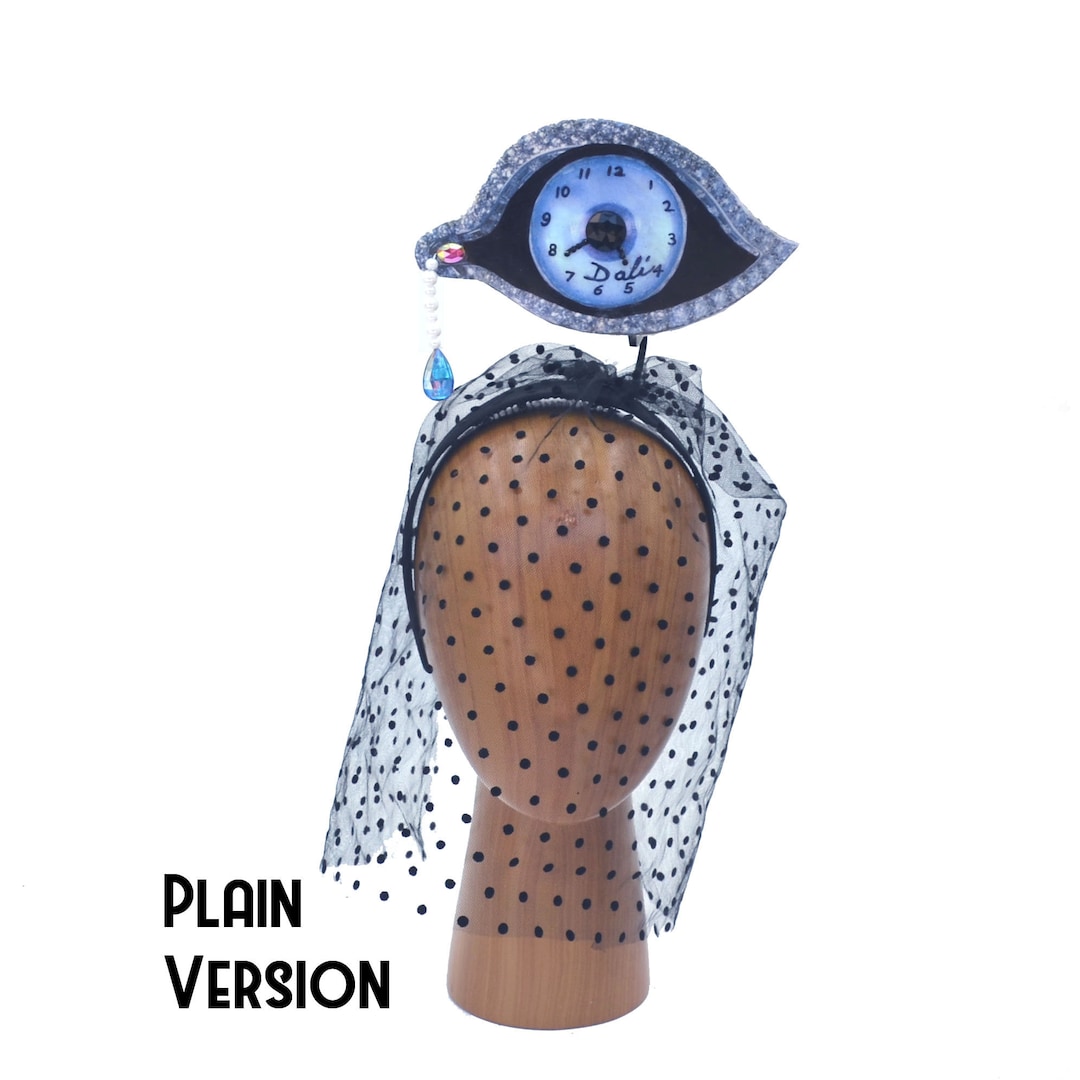 Dali Jeweled Eye Veiled Fascinator Headband • Surrealist Hat • Handmade ...