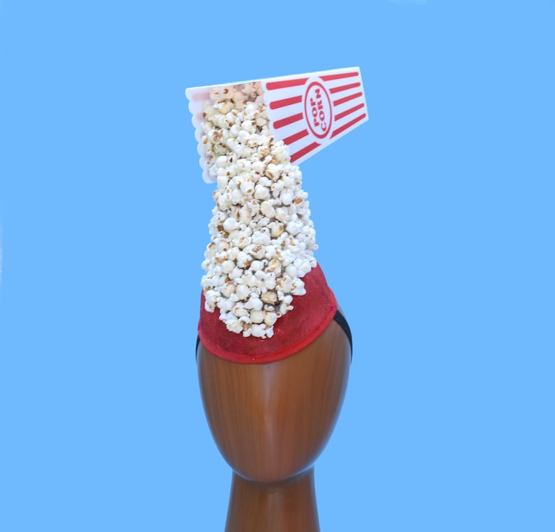 Spilled Popcorn Red Costume Fascinator Headpiece Hat Stripes - Etsy