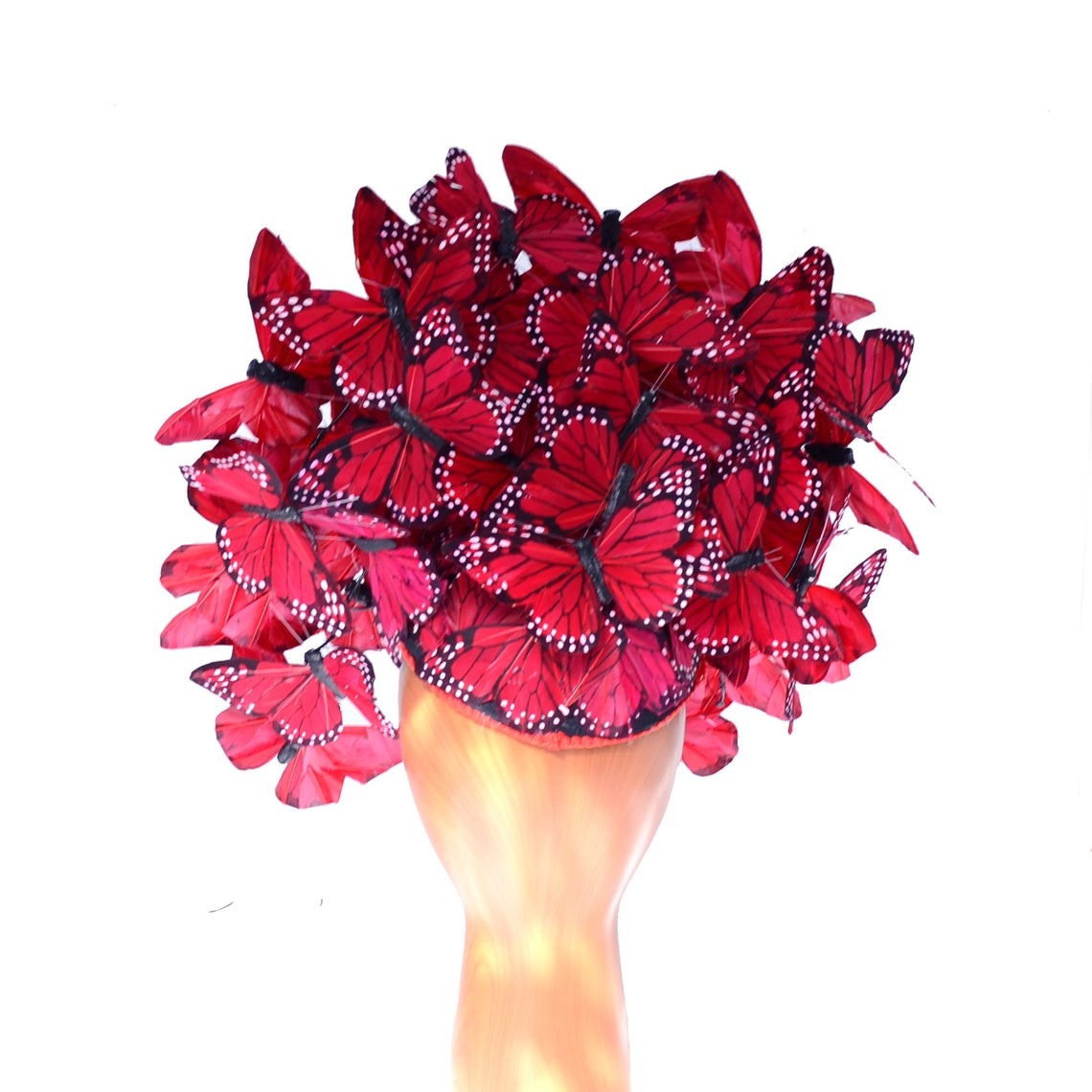 Custom Red Monarch Butterfly Headpiece for Races Weddings | Etsy