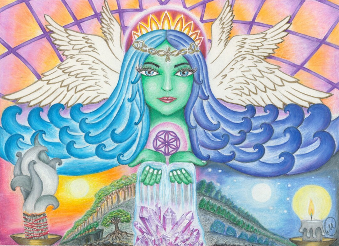 Visionary Art Print, Sacred Geometry Print, Goddess Print, Gaia Print ...